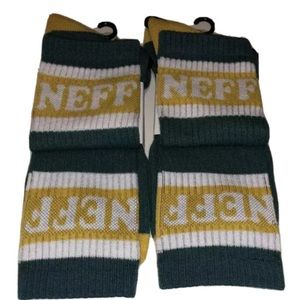 Neff | Underwear & Socks | Neff Crew Socks 2 Pair Men 652 Green Yellow ...